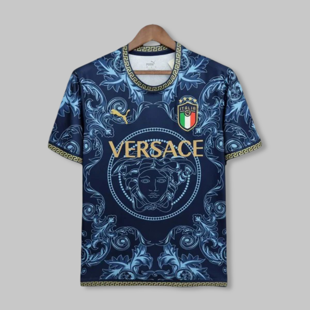Italy 25/26 "Versace" Blue Premium Kit – footballsignature